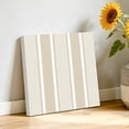 Beige White Stripes Canvas Wall Art for Living Room, Lines Modern ...