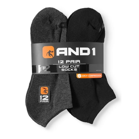 AND1 - Men’s Value Pack Low Cut Socks, 12 Pack - Walmart.com - Walmart.com