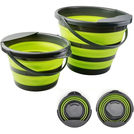 MAFNIO Seau pliable avec filtre amovible, 【Lot de 2】 Seau en plastique ...