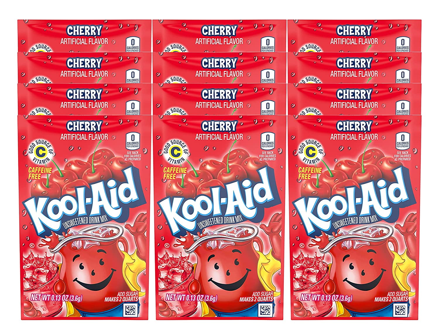 KOOL-AID CHERRY Unsweetened Drink Mix (12 Packets) - Walmart.com