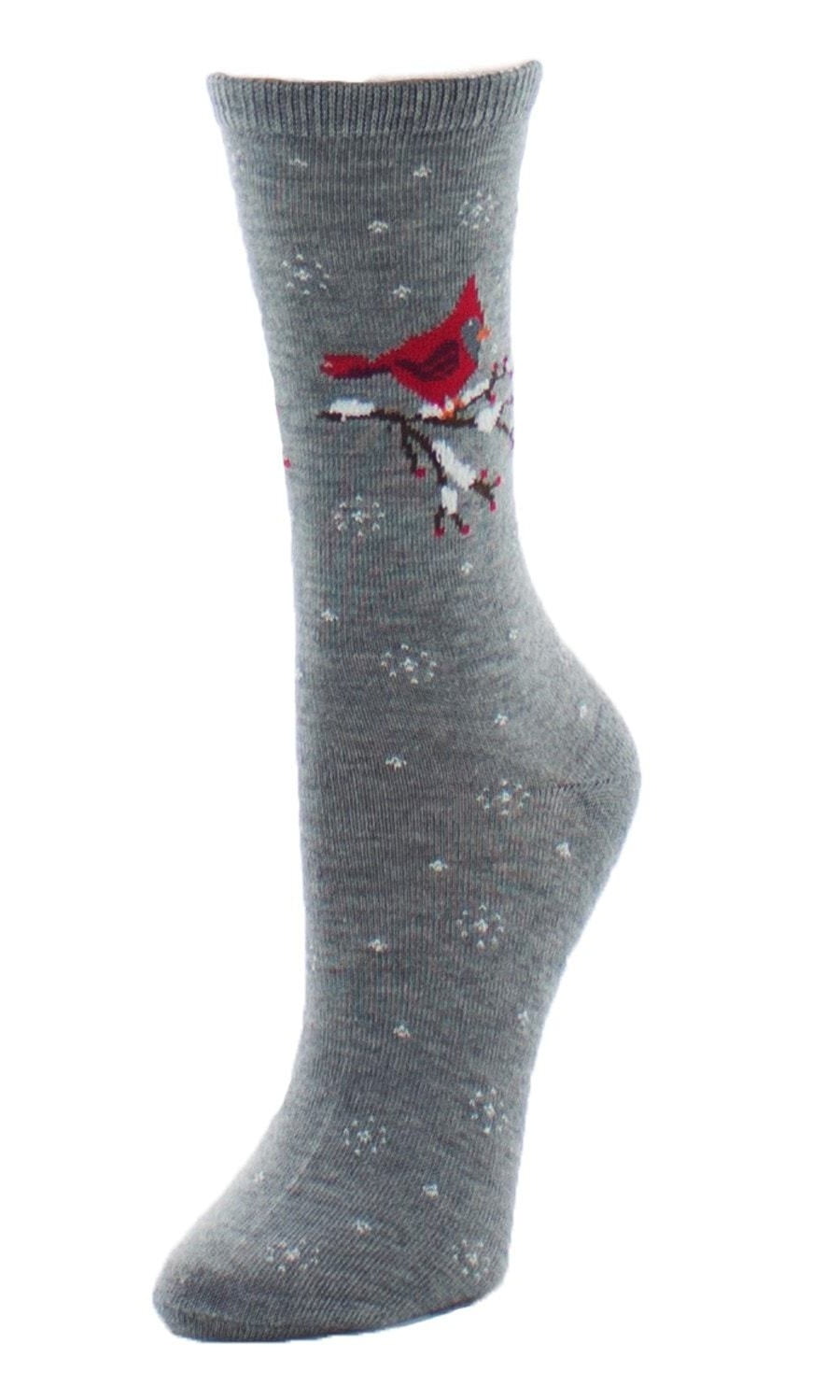MeMoi Christmas Cardinal Holiday Crew Socks - Womens - Female - Walmart.com