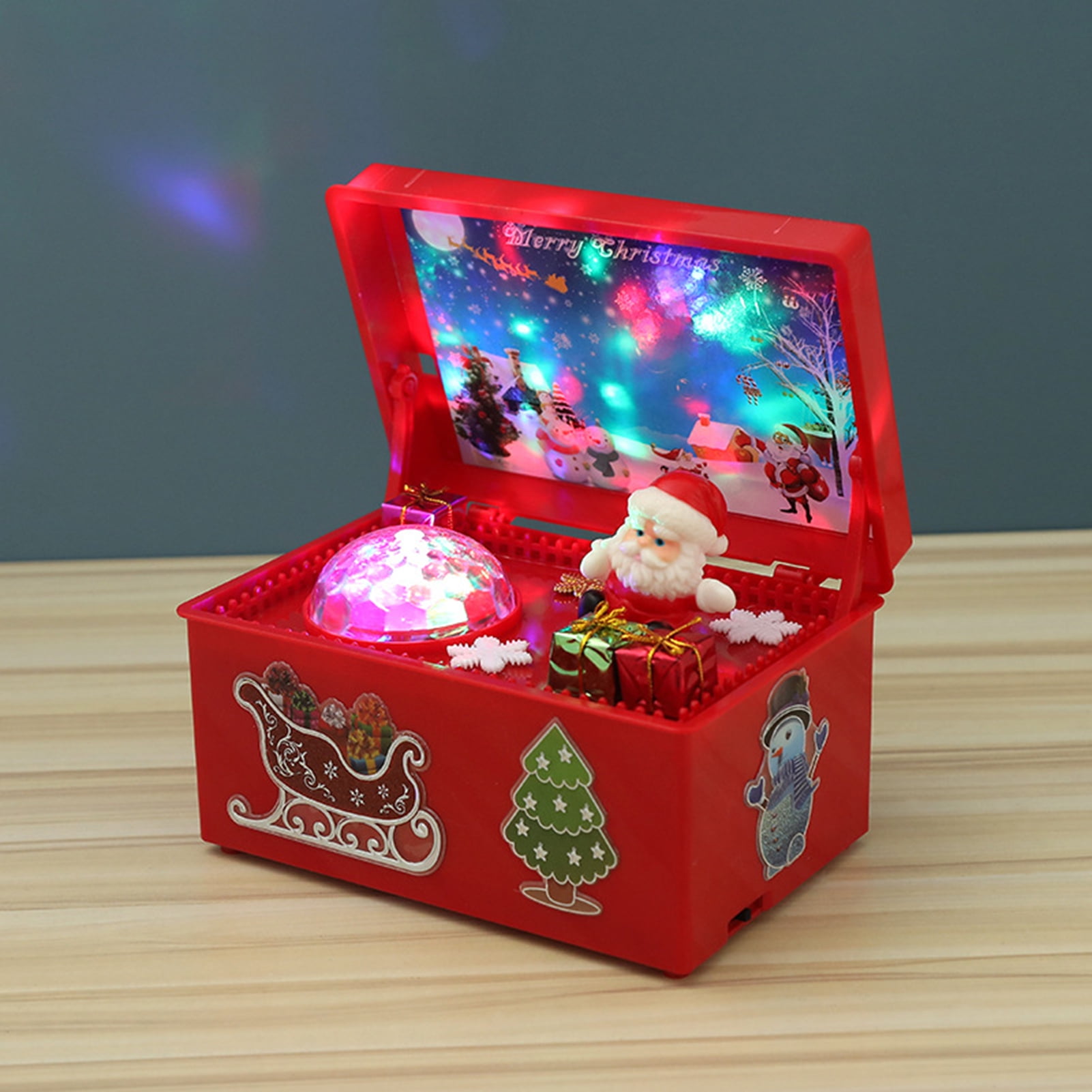 UDIYO Christmas Style Music Box Beautiful Plastic Creative Santa Claus ...