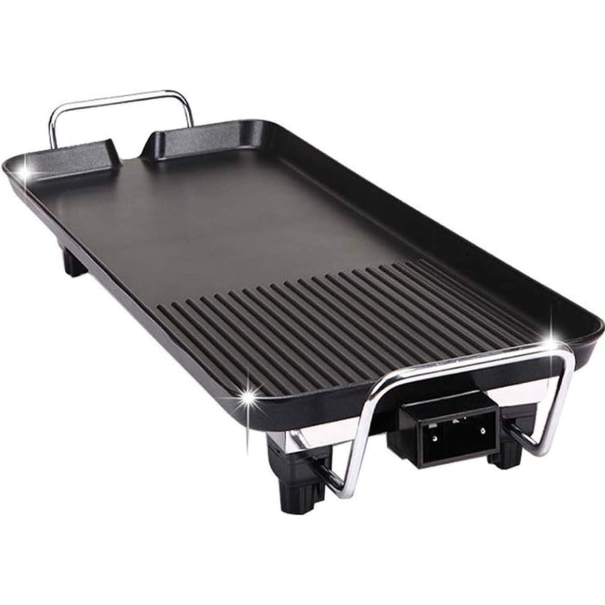 Plancha eléctrica para interior, temperatura ajustable, bandeja para ...