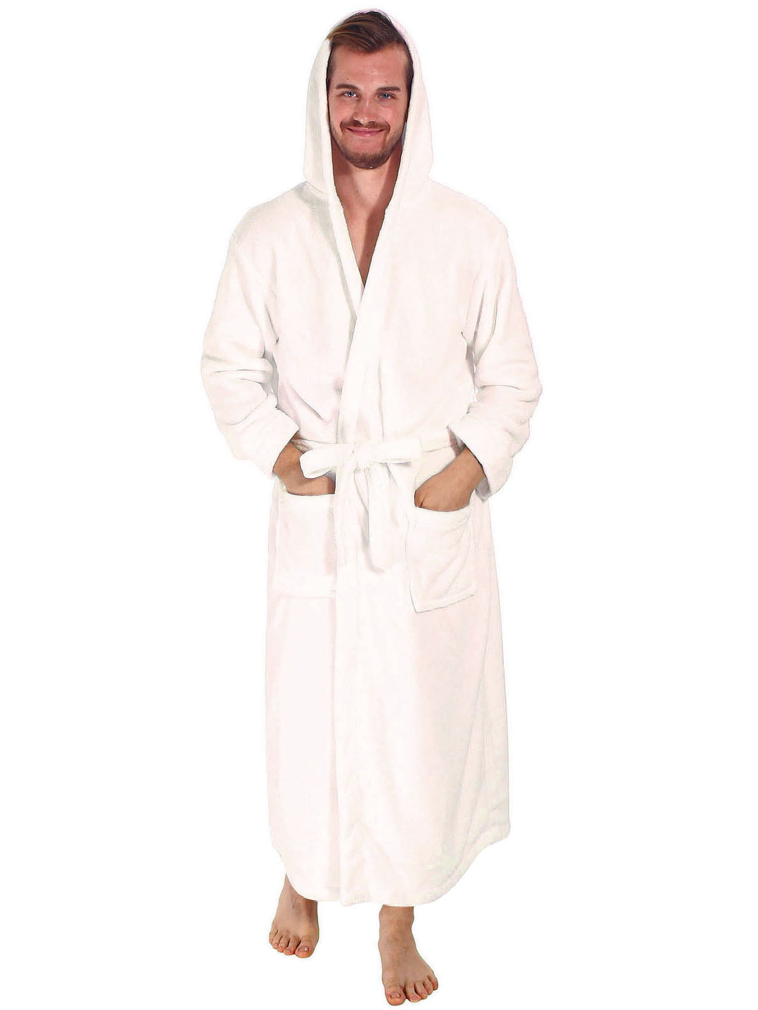 Robes For Men Womens Ultra Soft Plus Size Hooded Bath Robesvanilla
