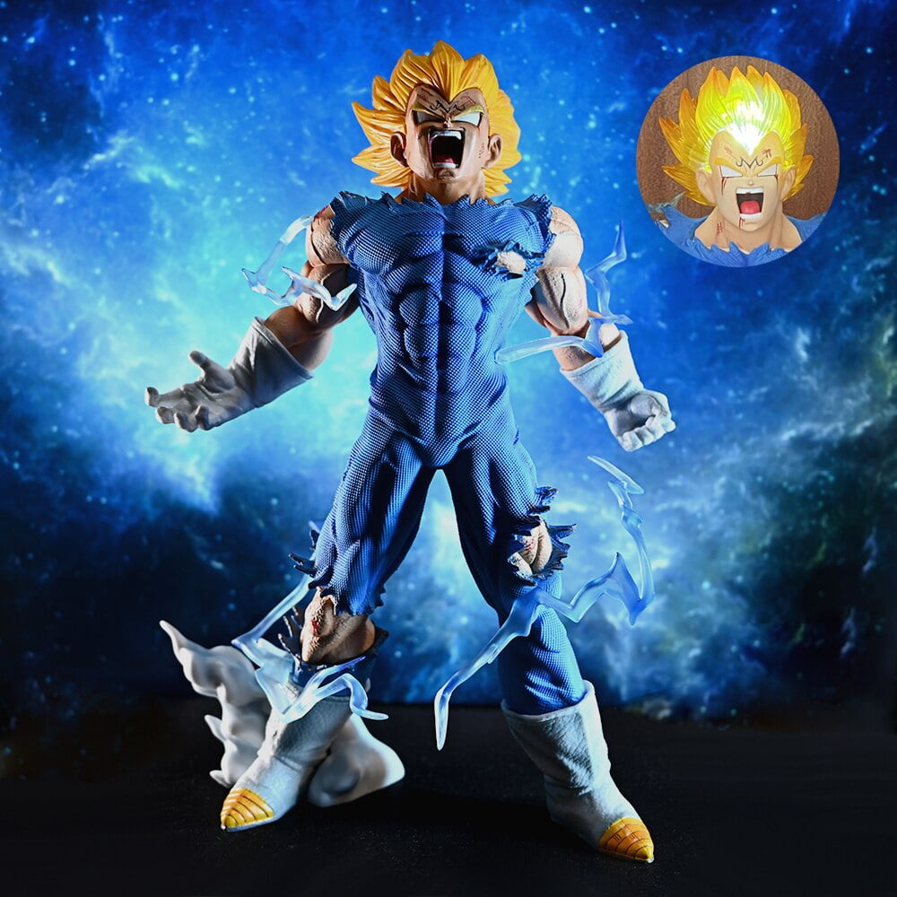 Aiouniya 26cm Dragon Ball Z Majin Vegeta Figure Self Destruction Anime Figure Head Led Pvc Figurin Statue Model Decoration Toys Gift Other 26 Cm