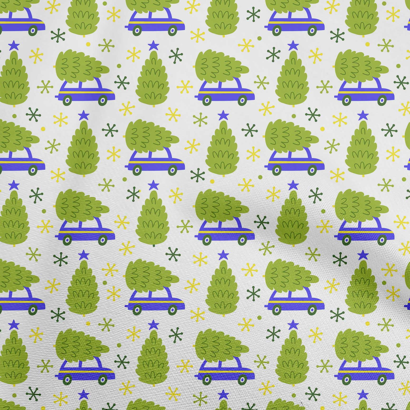 oneOone Silk Tabby Light Green Fabric Tree Dress Material Fabric Print ...