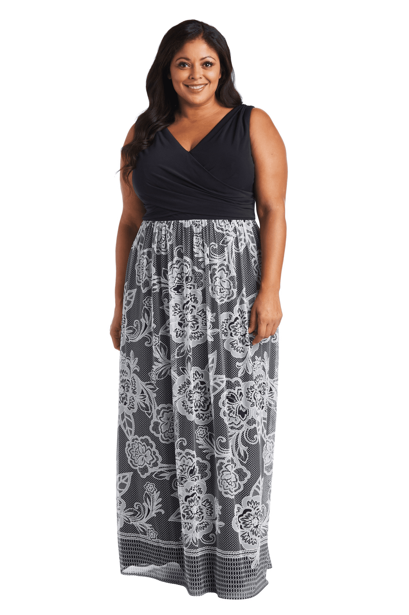 R&M Richards Plus Power Mesh Maxi Dress - Walmart.com
