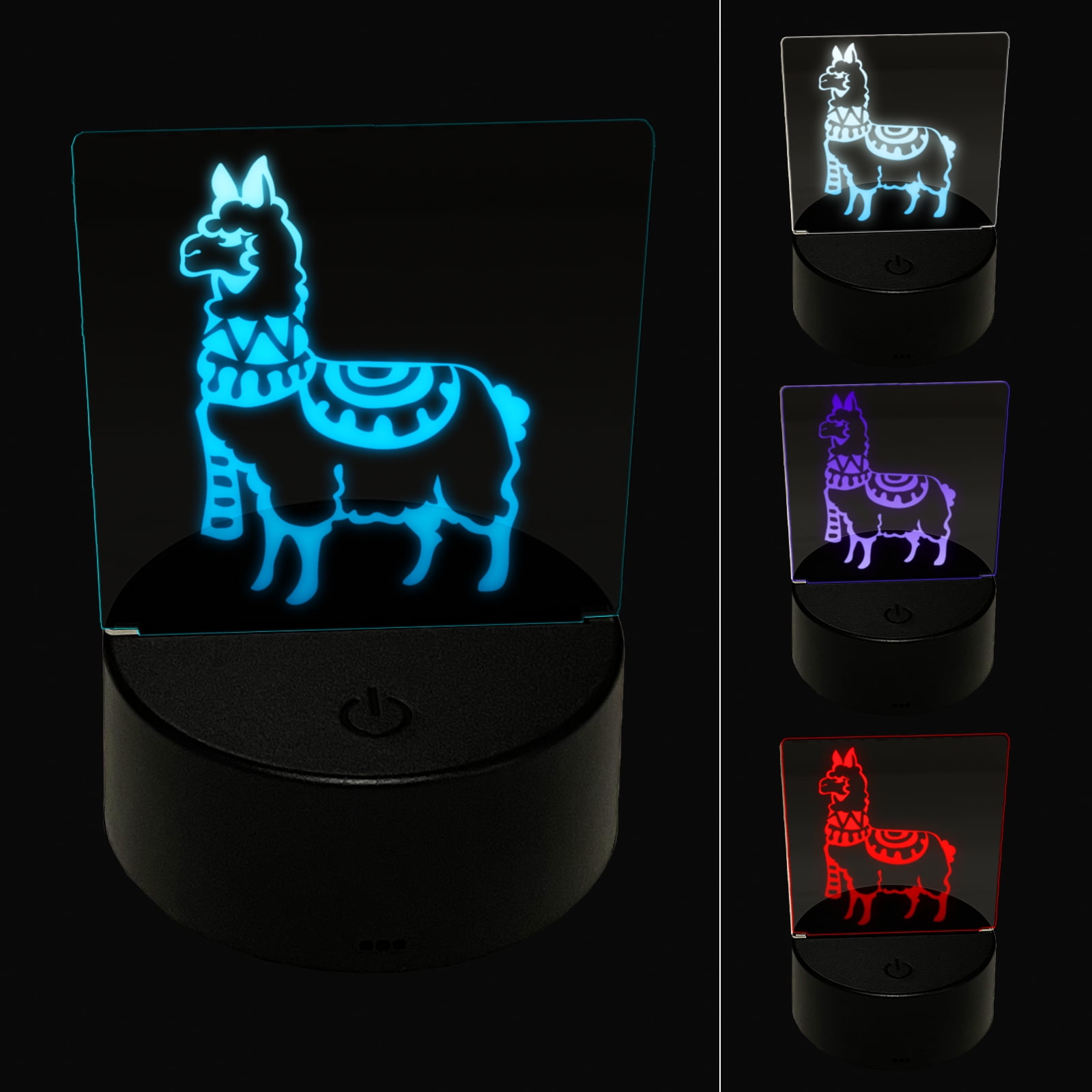Cozy Llama Alpaca Wrapped with Scarf and Blanket LED Night Light Sign ...