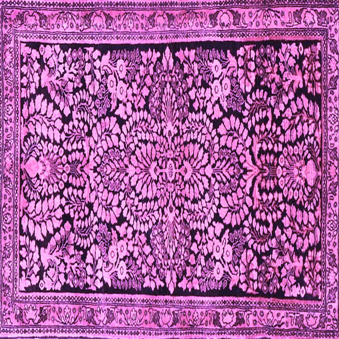 Ahgly Company Indoor Square Persian Purple Traditional Area Rugs, 5 ...