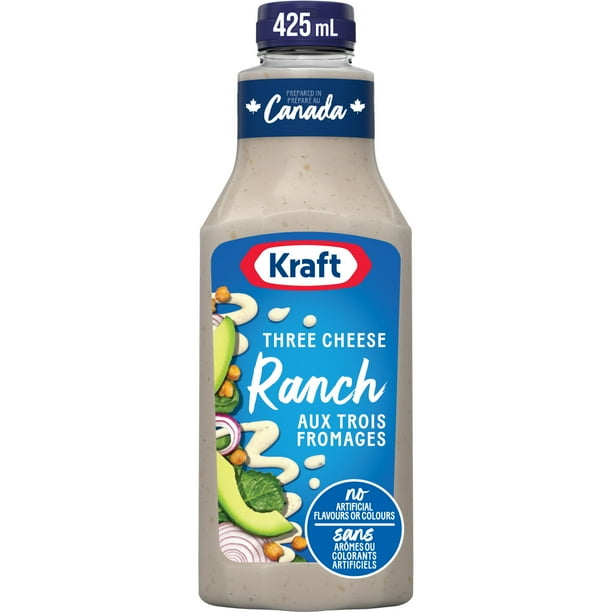 Kraft Three Cheese Ranch Salad Dressing, 425 mL Bottle, KRAFT THREE ...