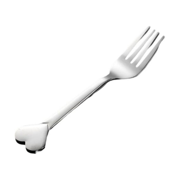 Goriertaly Heart Shape Fork Stainless Steel Fruit Cake Candy Forks Home ...