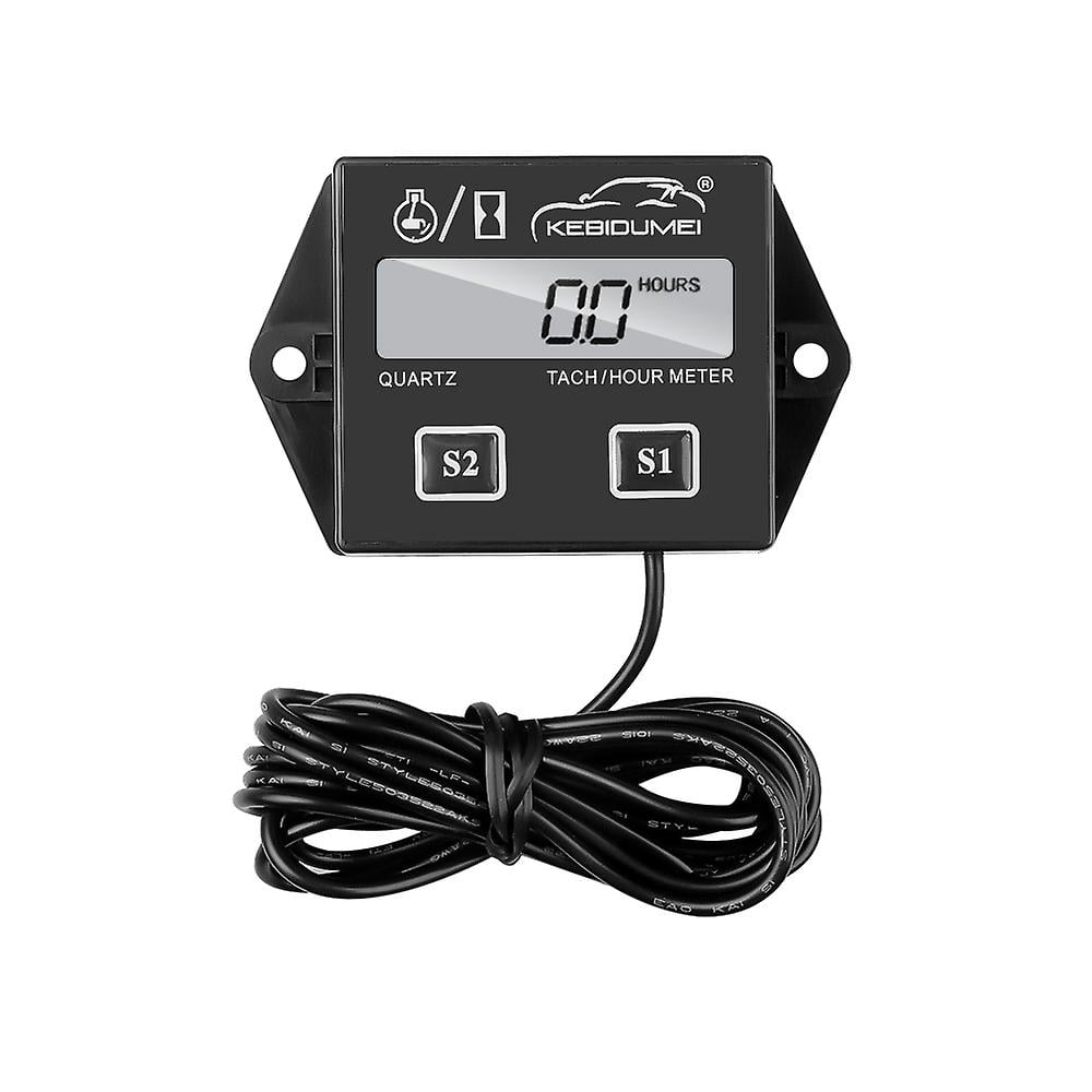 Digital Engine Rpm Gauge Tach Hour Meter Tachometer Inductive For ...