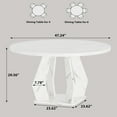 MUER Round Marble Dining Table,Dinner Tables for Kitchen 4-6,47 Inch ...