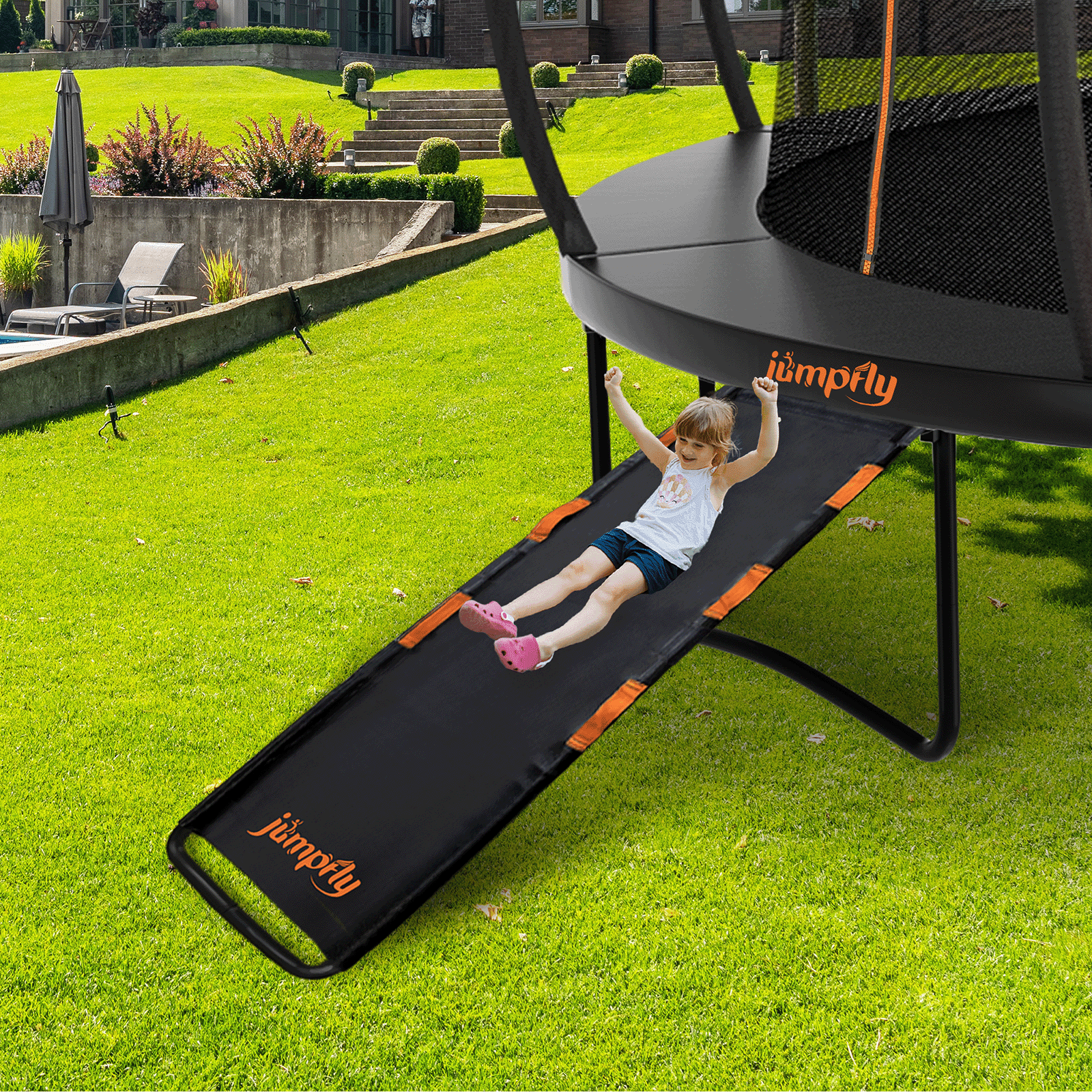 Jumpfly Trampoline Slide with Handle, Universal Trampoline Accessories ...