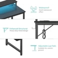 Black 40-Inch LED Gaming Desk with Built-In Power Outlets, USB Charging ...