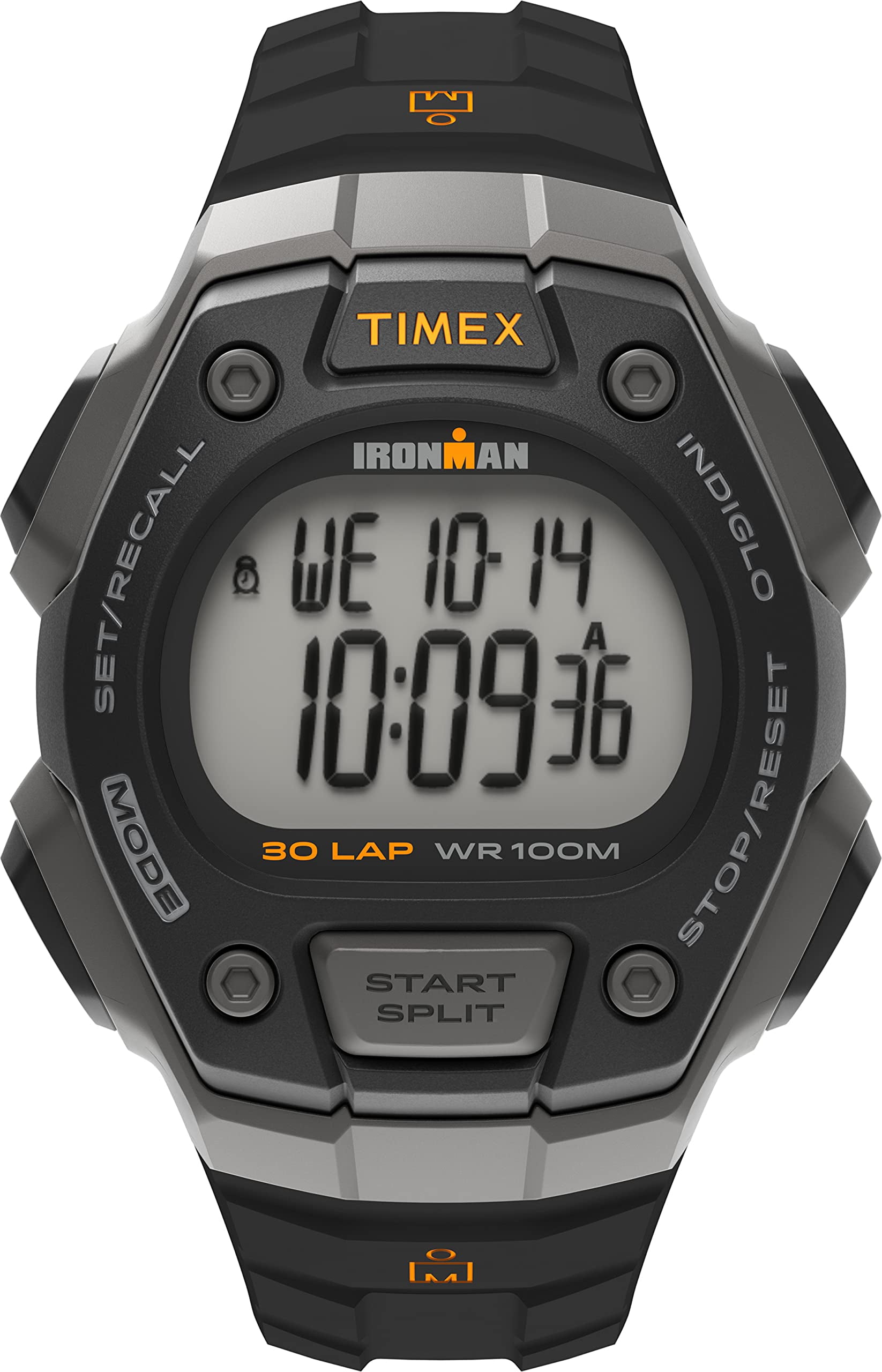 Timex Unisex Quartz Watch with LCD Dial Digital Display and Black Resin ...