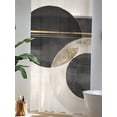 Abstract Sheer Curtains 84 Inch Long 1 Panel Mottled Geometric Black ...