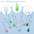 10Pcs Plastic Mobile Dustproof Plugs with Resin Tortoise Pendants Mixed ...