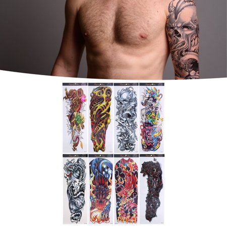 Peahefy Full Arm Temporary ,Full Arm Sticker,8pcs Full Arm Stickers ...