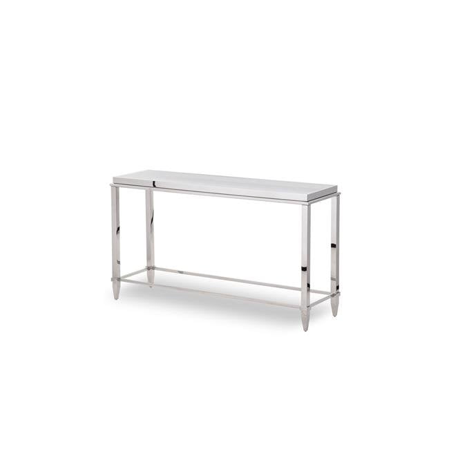 HomeRoots Modern Glass & Stainless Steel Console Table - Walmart.com