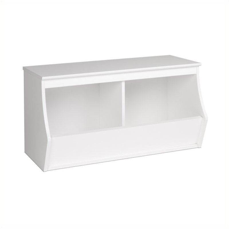 Hawthorne Collections Stackable 2-Bin Storage Cubby in White - Walmart.com