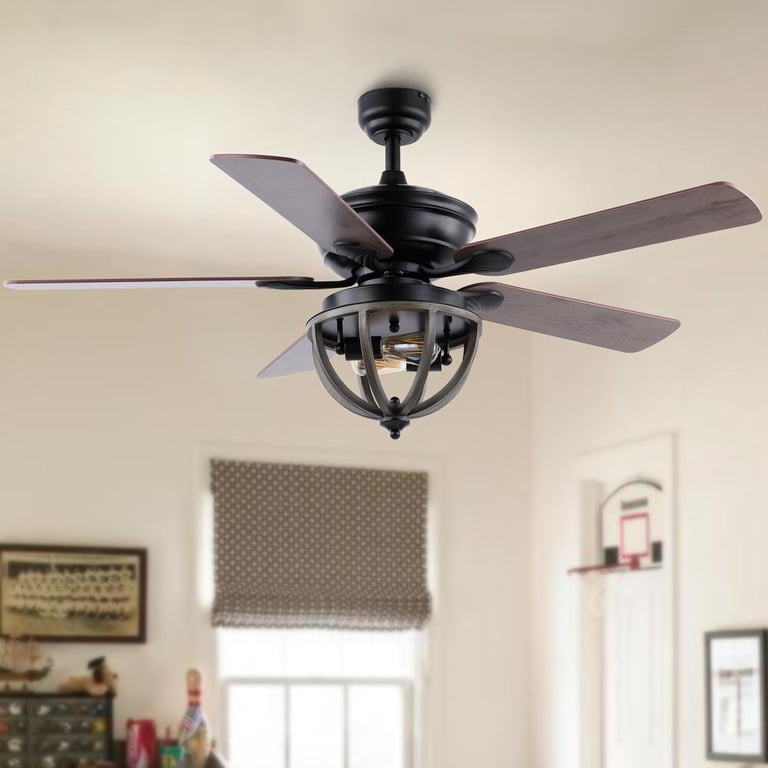 Lone Star Ii 52 In Indoor Natural Iron Ceiling Fan With Light Kit ...