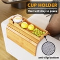 Bamboo Couch Cup Holder, Anti Falling Foldable Sofa Armrest Tray with ...