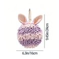 Fluffy Rabbit Ear Design Chenille Hand Towels, Cute Soft Animal Shaped ...
