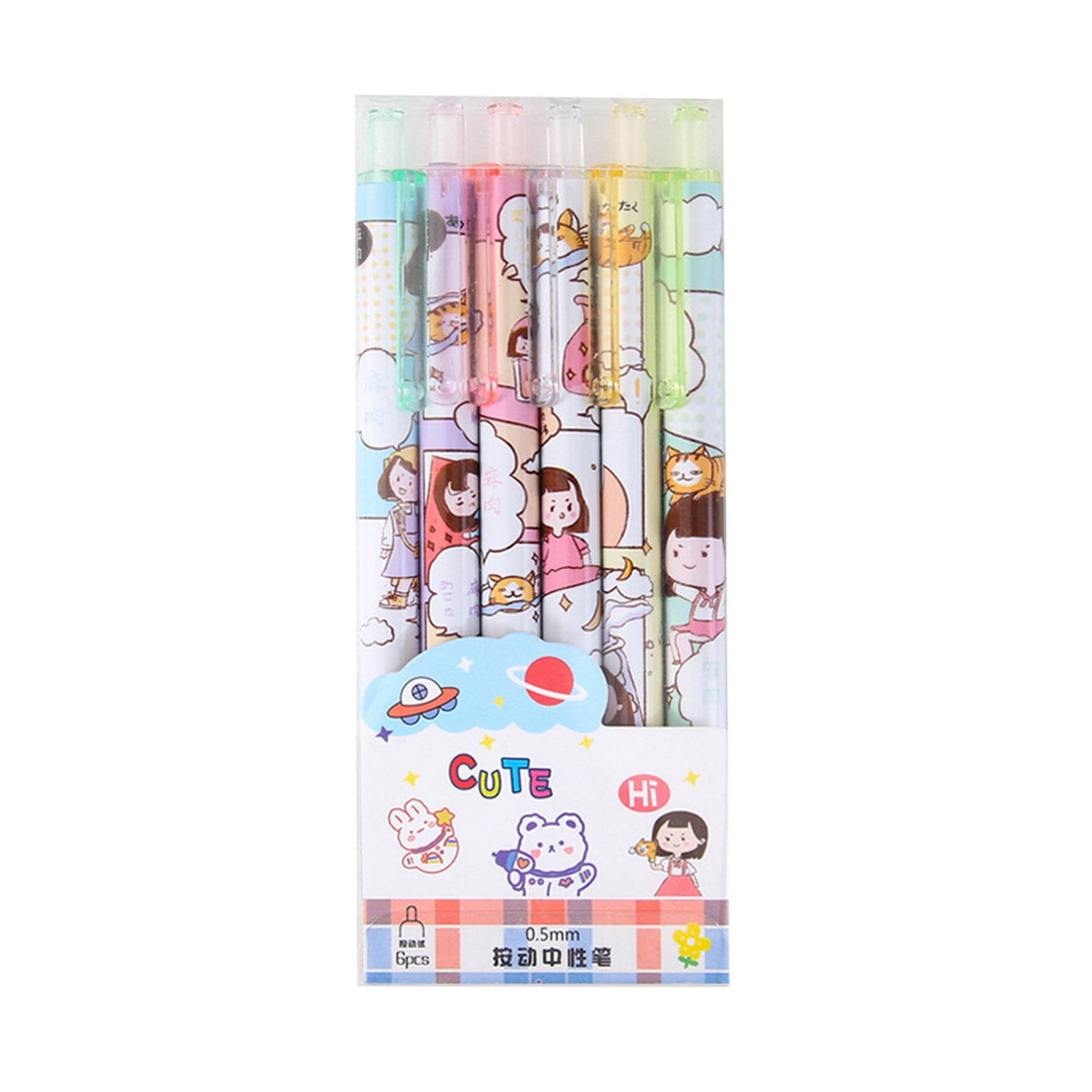 Click here for 6 Boxed Press Gel Pen Press Type Office Pen Studen... prices