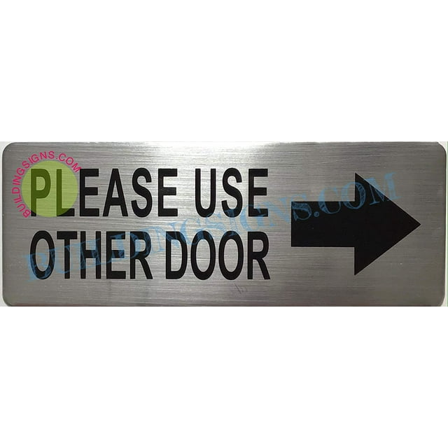 Please use Other Door Sign Right Arrow (Brushed Aluminum 3X8) (ref-2201 ...