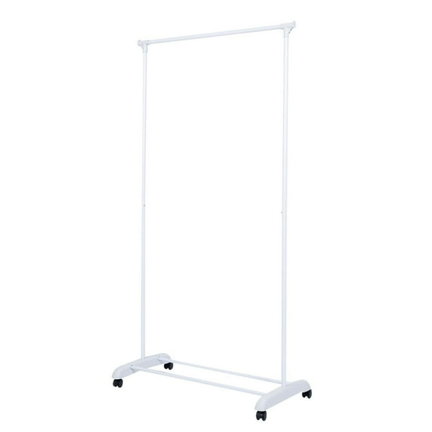 Mainstays Simple Single Rod Garment Rack, White., Assembled size: 35in ...