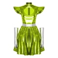 TiaoBug Women's Alien Metallic Shiny Robot Dress Space Cadet Rave ...