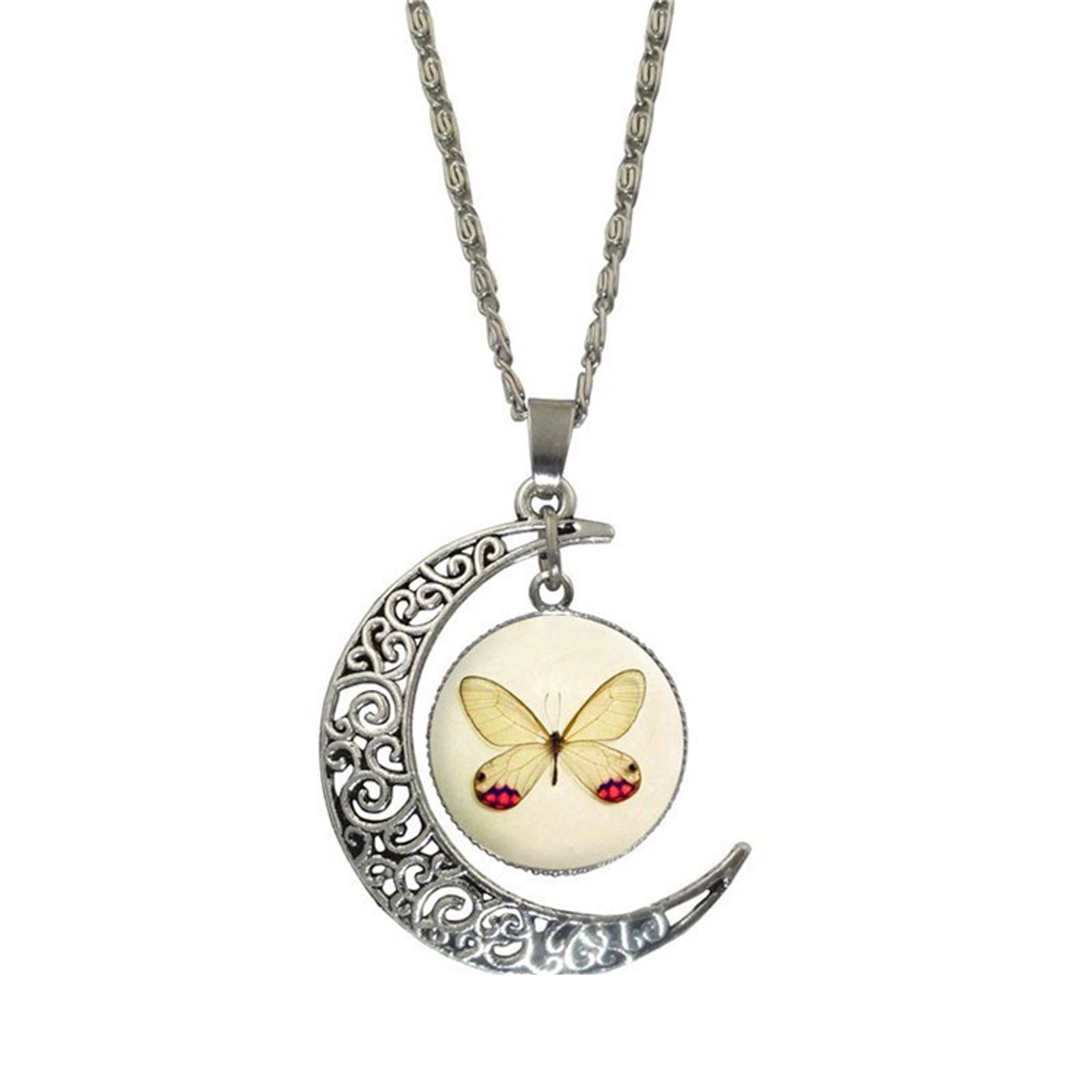 Click here for Wreesh Moon Necklace With Star Light Butterfly Jew... prices