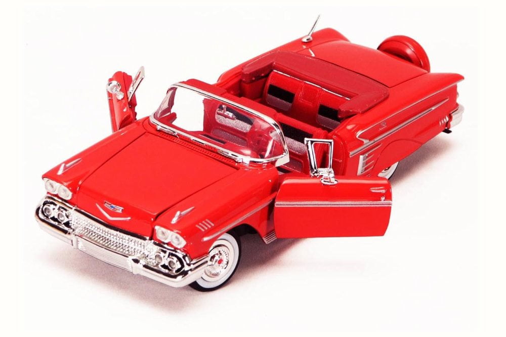 1958 Chevrolet Impala Convertible, Red - Motor Max 73267L - 1/24 Scale ...