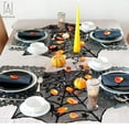 Gustave Halloween Round Black Lace Spider Table Cover Topper Spiderweb Stars Tablecloth Dinner ...