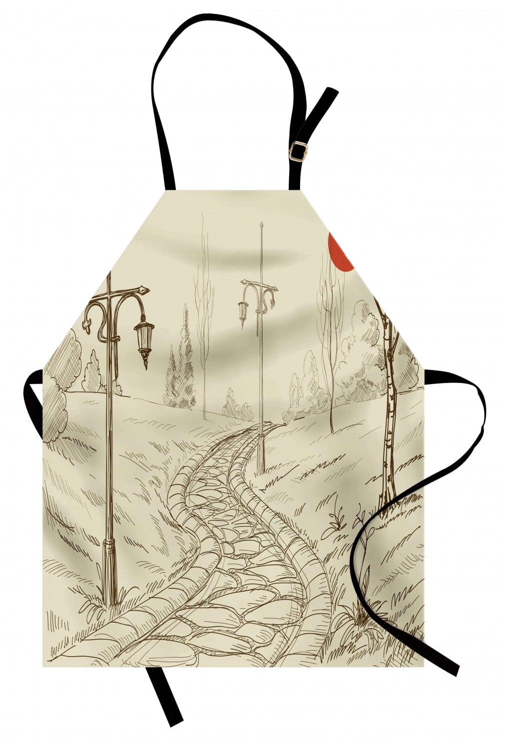 Lantern Apron Park Alley with Stone Road and Lanterns at Night in ...