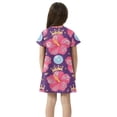 BZSMCE Short Sleeve dress Dress Casual Cotton Dresses-Hibiscus Flower ...
