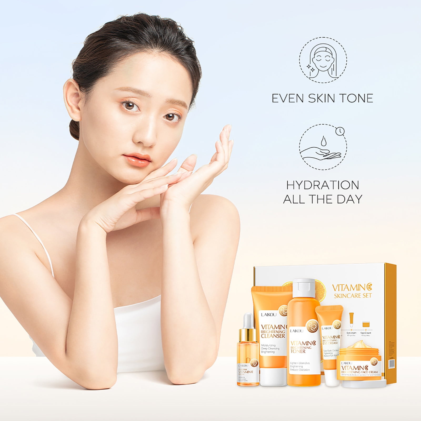 Fiudx Set Serie C: Limpiador Facial Antioxidante, Crema Iluminadora para Ojos, Crema Hidratante ...