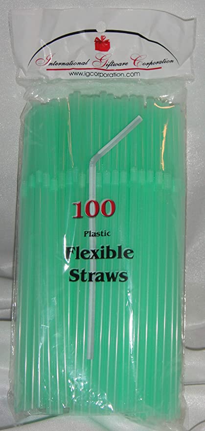 Straws - 10,000 Pale Green Flex / Flexible Drinking Straws - Luau ...