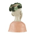 DecMode 10" x 17" Bust Beige Resin Woman Planter with Succulent Crown ...