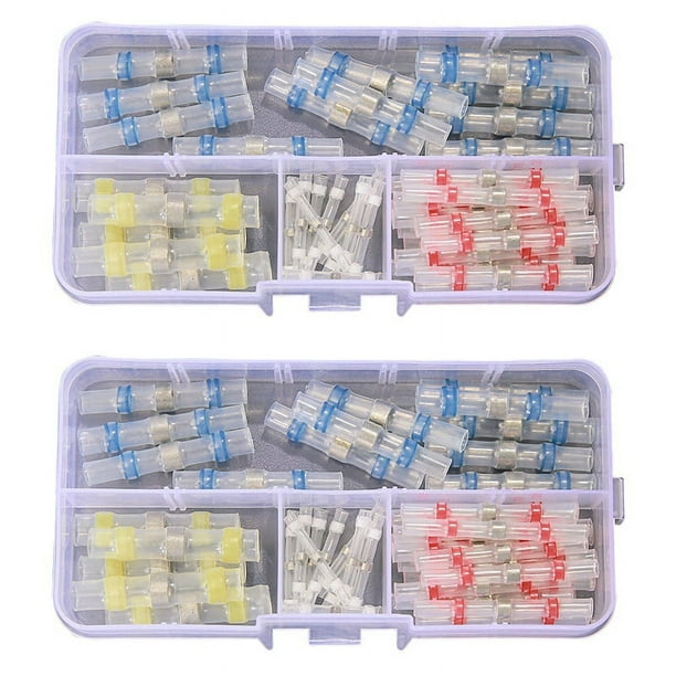 Kit de 100 conectores termorretráctiles para terminales de soldadura, manguitos de soldadura ...