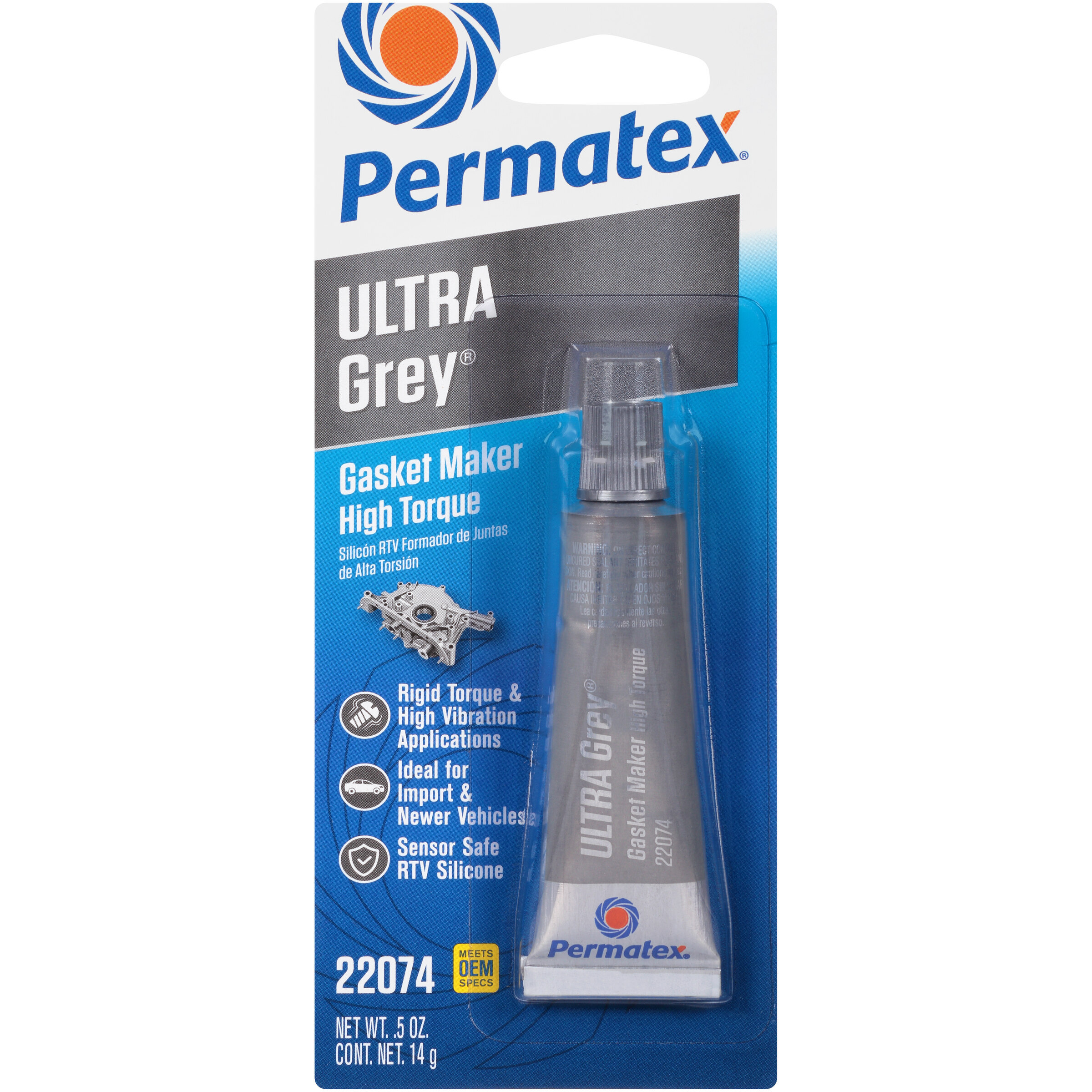 Permatex Ultra Grey 22074 High Torque Gasket Maker 0 5 Oz Carded Permatex Ultra Grey 22074 High Torque Gasket Maker 0 5 Oz Carded