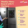 CHALKY CROWN Magnetic Whiteboard Dry Erase Menu Board for Fridge with 4 ...