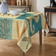 Cartoon Seahorse Starfish Square Tablecloth 60x60 Inch Ocean Fish ...