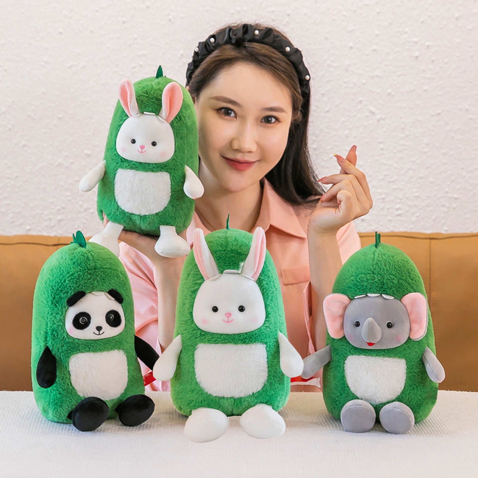 Animal Plush Doll - Soft - Cute Elephant, Panda, Rabbit, Cross-Dressing ...