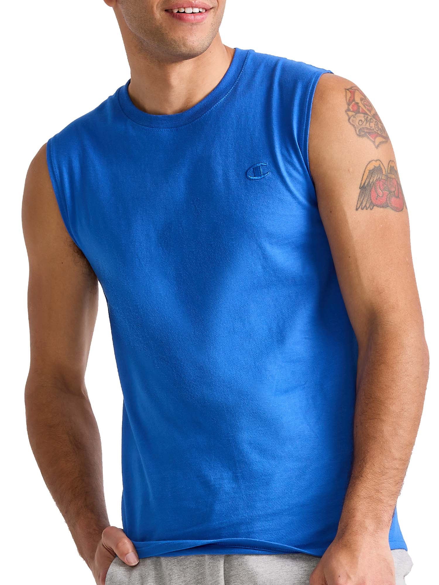 Champion Men's and Big Men's Solid Jersey Muscle Tee Shirt, Sizes S-2XL ...