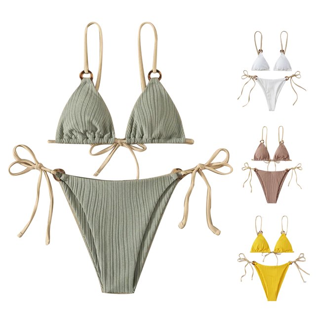 Cheers US Womens High Cut Thong Bikini Set Swimsuits Cami String Sexy ...