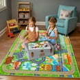 Socofuz Kids Car Play Rug for Playing, Toddler Car Track Play Mat ...