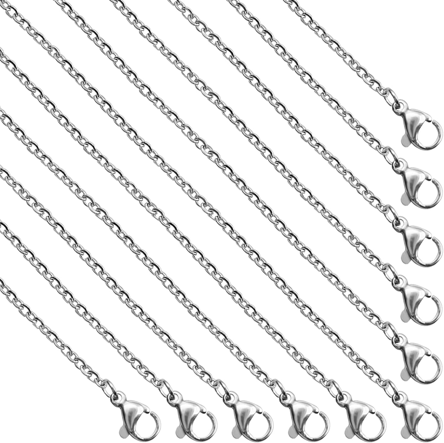 30 Pack Necklace Chains 2mm Stainless Steel Link Cable Chain Necklace ...