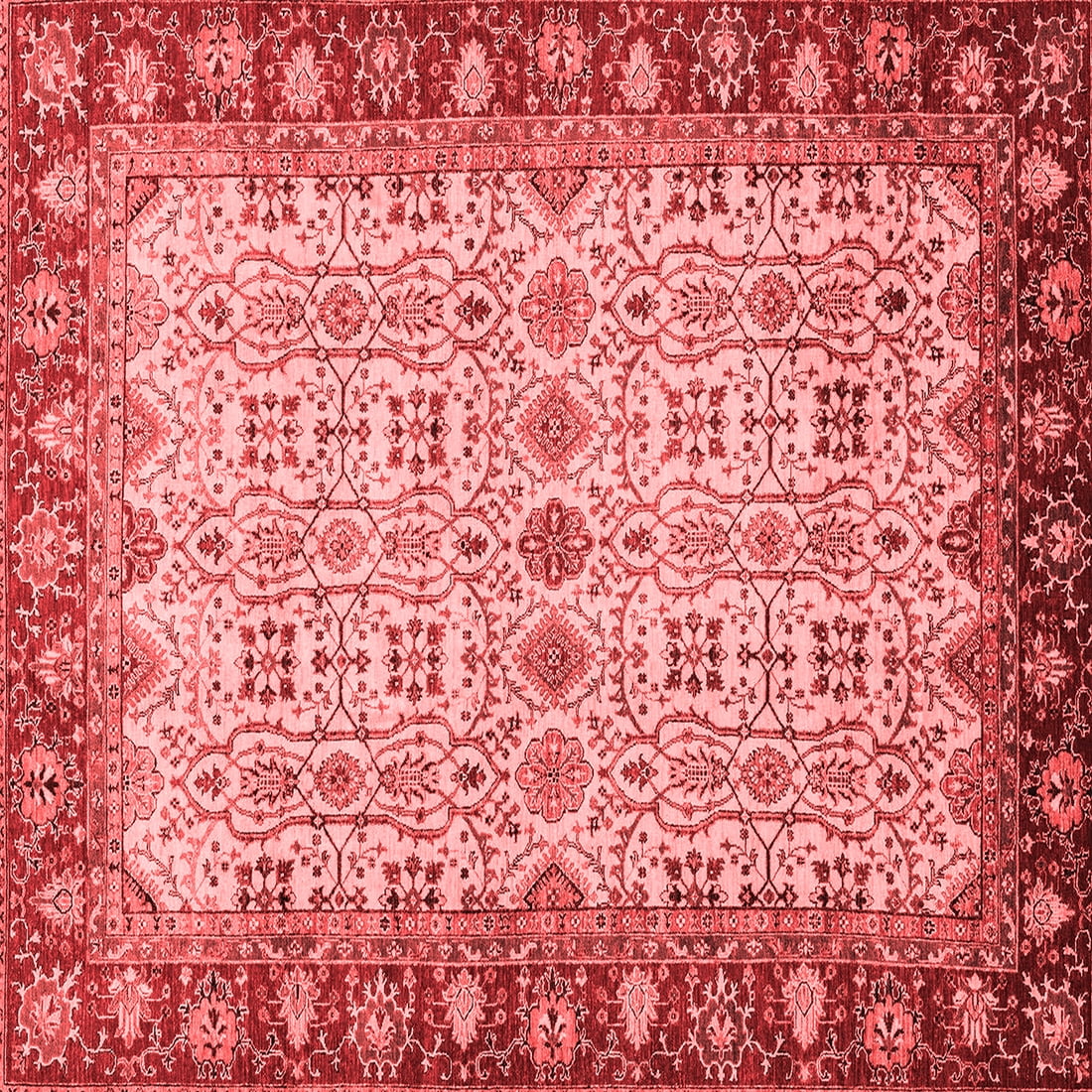 Ahgly Company Indoor Square Oriental Red Traditional Area Rugs, 4 ...